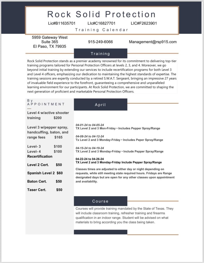 Training - Rock Solid Protection